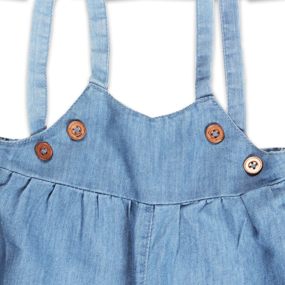(Minor B) TWENTY 4 Light Blue Girls Denim Dungaree – Globalstock