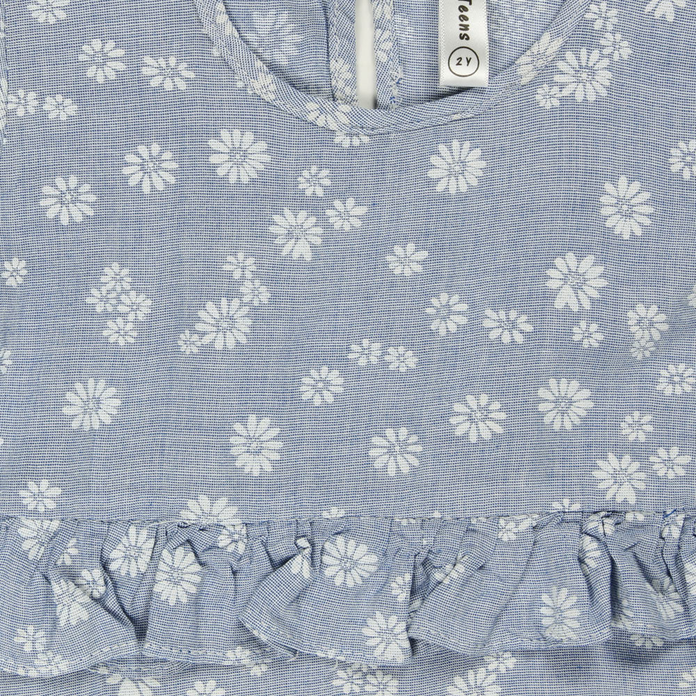 TWEENS And TEENS All Over Flower Light Blue Frock – Globalstock